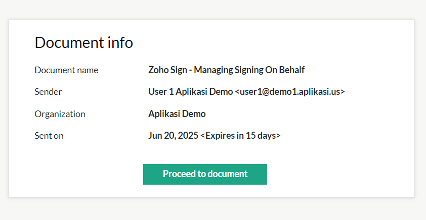 Zoho Sign: How to Sign or Delegate on Behalf of Someone